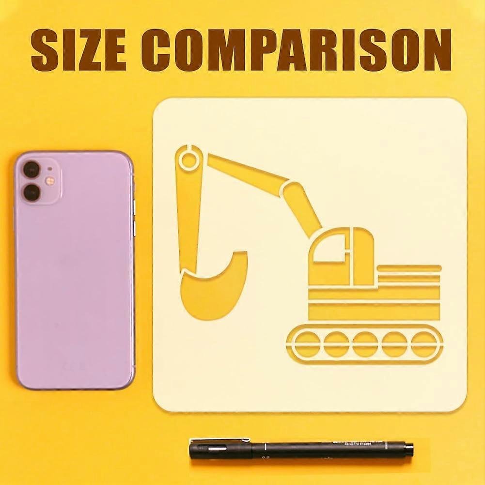 9 Pcs Cartoon Stencil 7.9x7.9 PET Geometric Car Painting Stencils ...