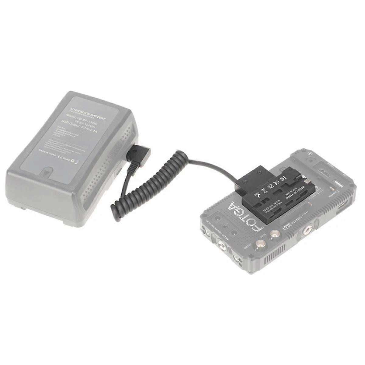 Dummy Battery D-Tap to Dual-Sided NP-F550 Coiled Cable DC Coupler ...