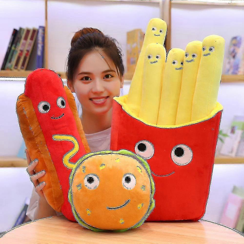 Plush Hamburger Pizza Toy Ice Cream French Fries Toy Stuffed Fast Food ...