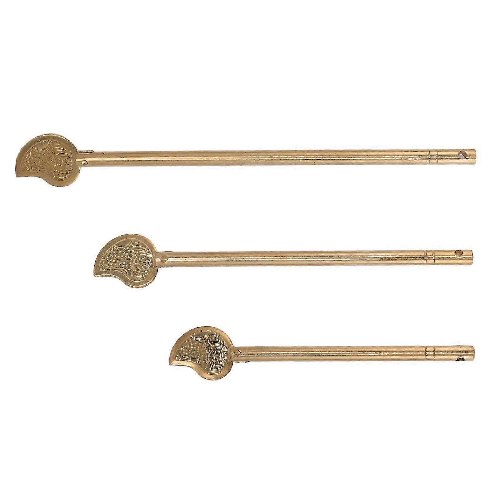 3PCS Cabinet Key Latch Leaf Shaped Cabinet Locking Pin Brass Chinese ...