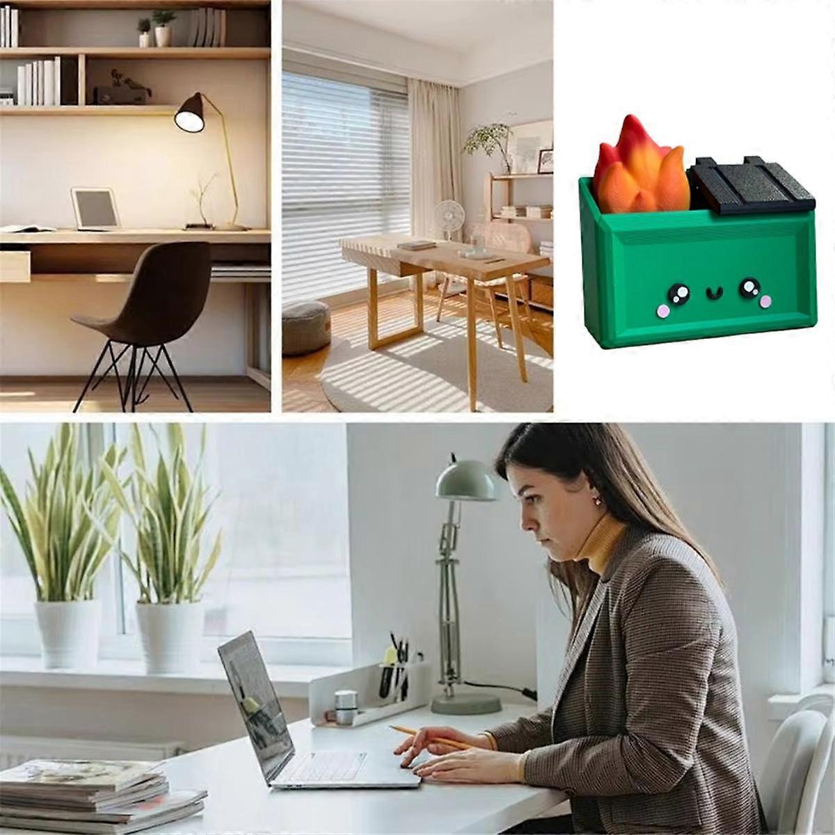 3D Printed Dumpster Fire Desktop Figurine Fun Accessory Ornament ...