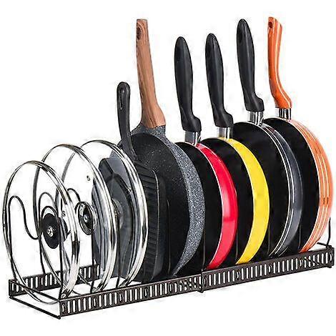 Hofuton Adjustable Pot Racks, Pot Lid Storage Iron Rack Kitchen Storage ...