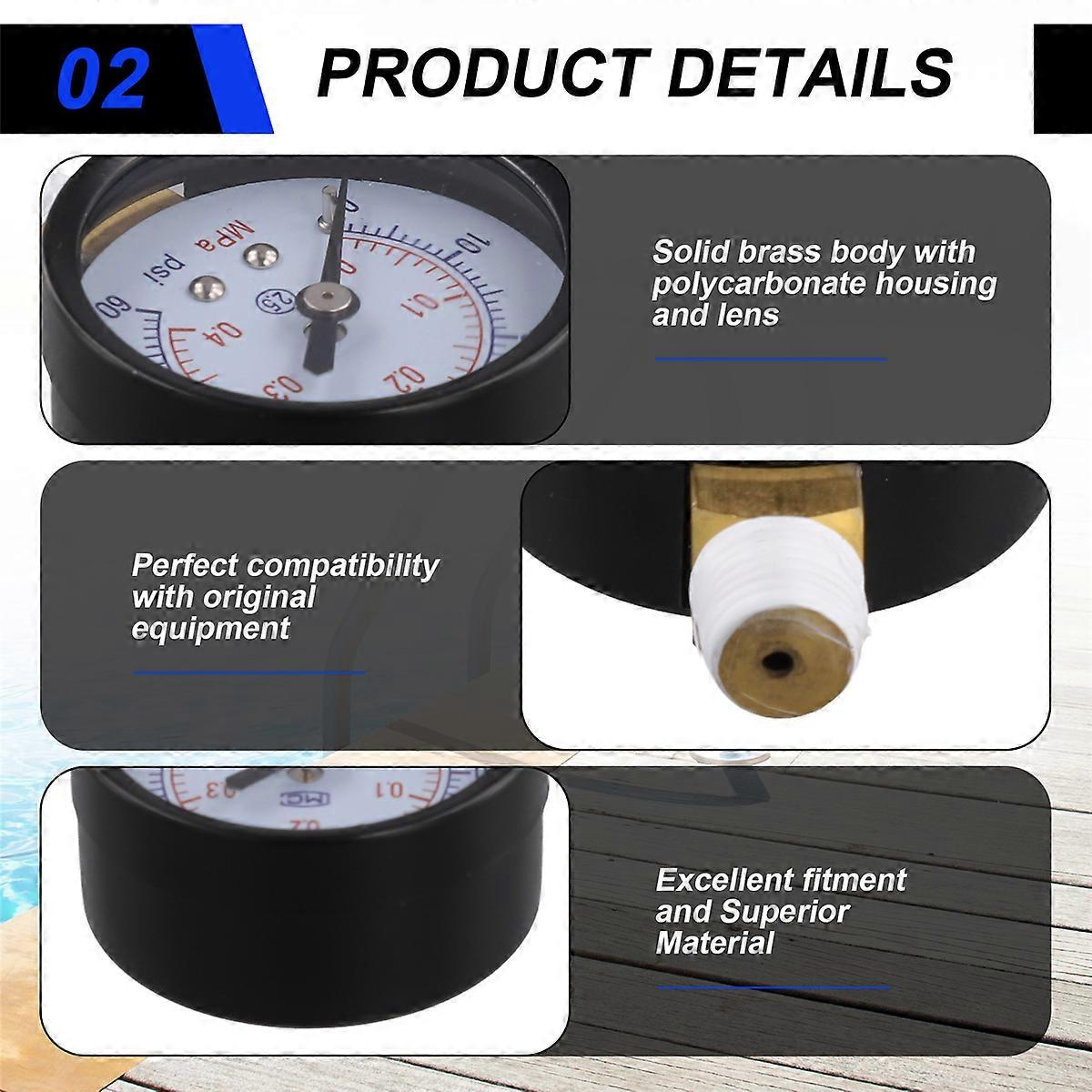 2Pcs ECX270861 Filter Pressure Gauge for Hayward Pro Series Sand Filter ...