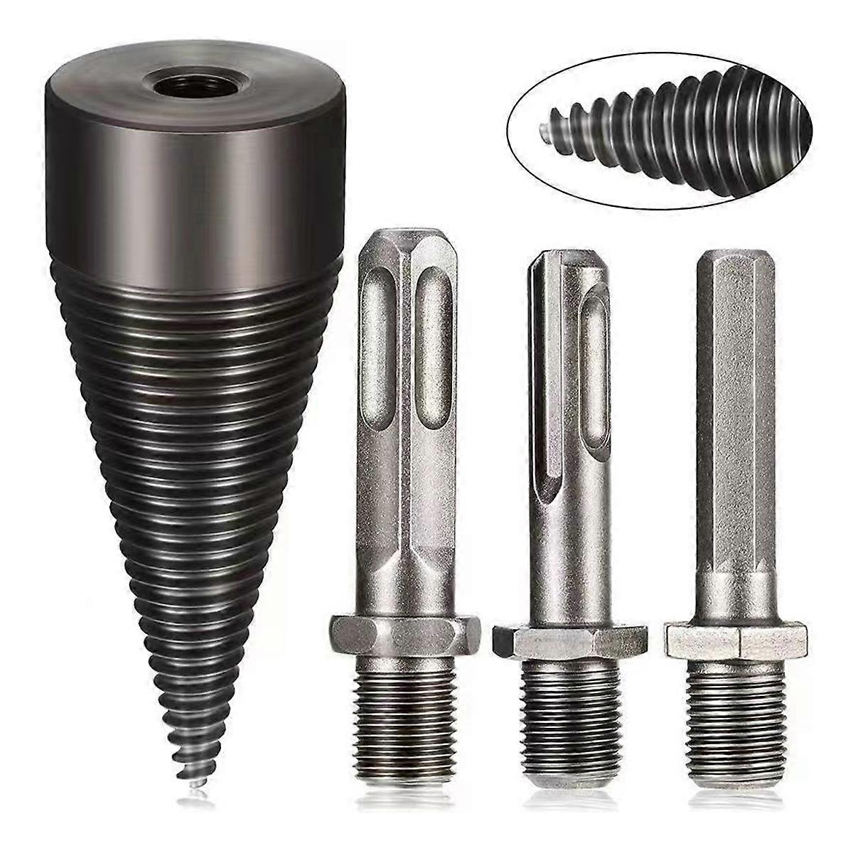 Drill cone wood splitter screw cone shank, wood splitter drill bit with ...