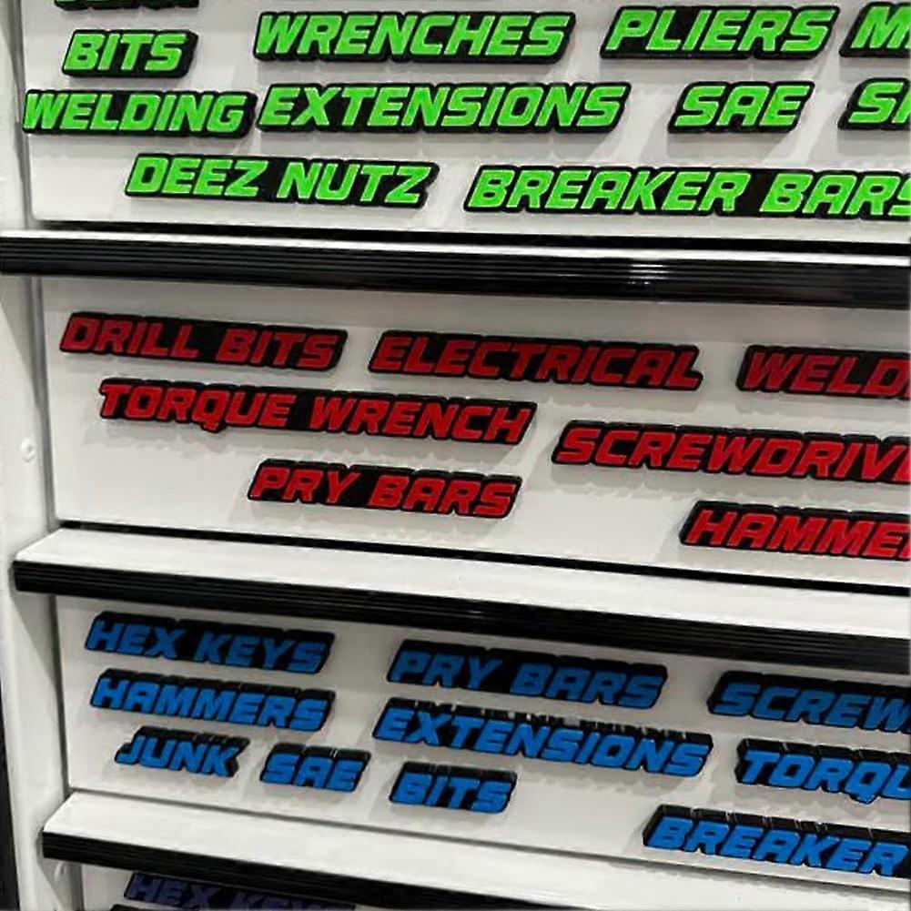 3D Magnetic Tool Box Organizer Labels, 18pcs Toolbox Drawer Tags Fits ...