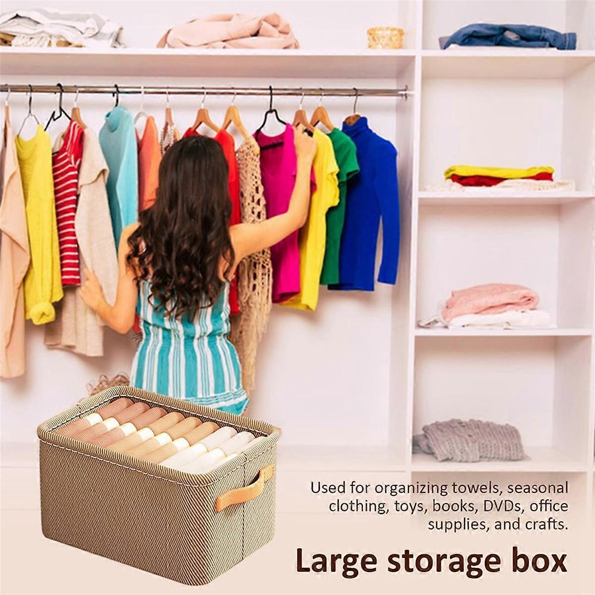 Multi-Functional Closet Organizer,Steel Ring Storage Box, Fabric ...