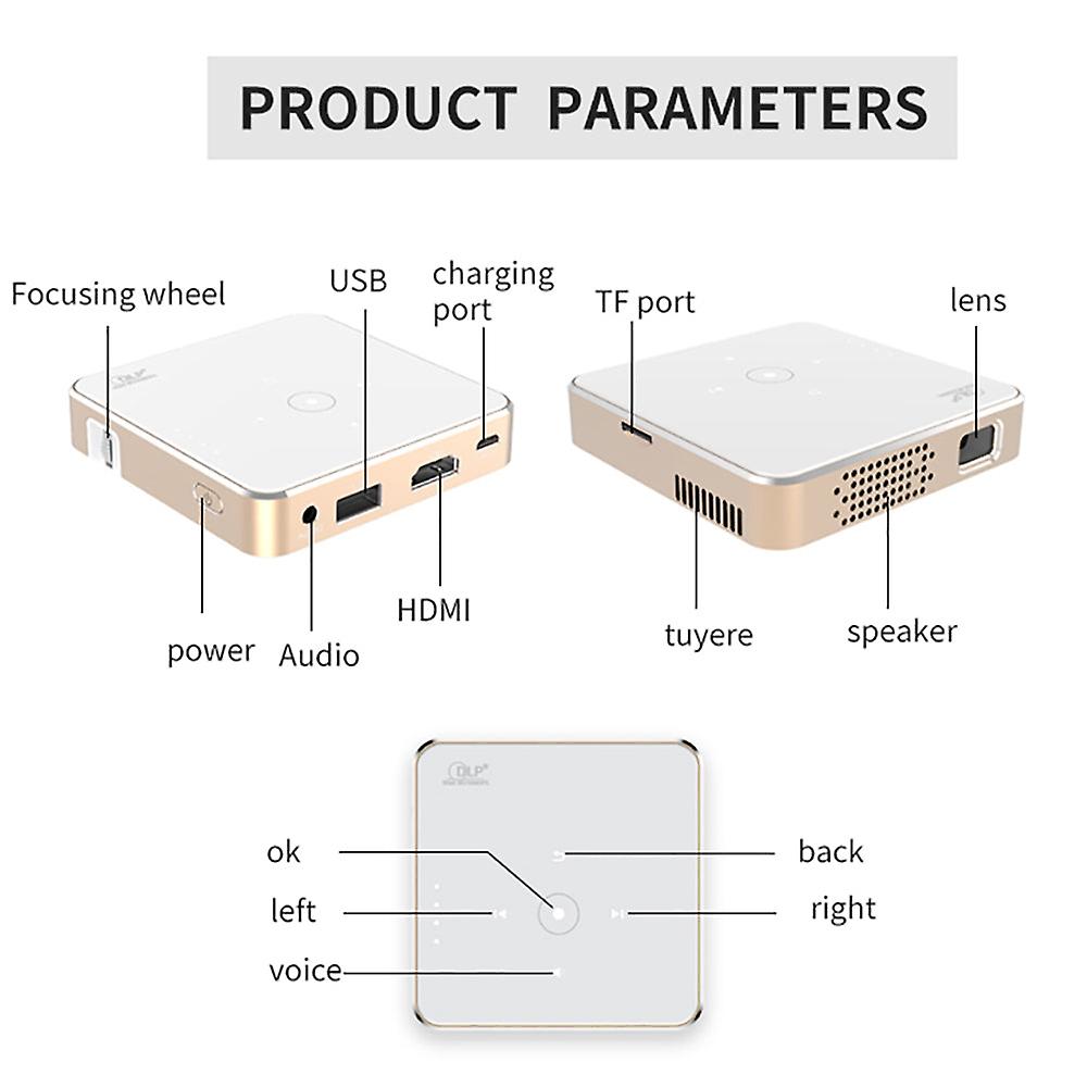 Salange P30 Mini Projector Dlp Portable Home Theater 1080p 4k Supported ...