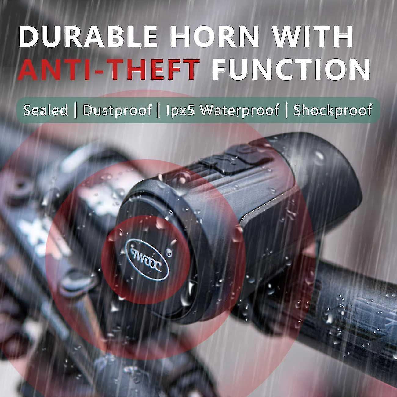 Super Bike Hoorn, 100-125db fiets elektrische bel, fietshoorn luid 4 geluidsmodi met oplaadbare ...