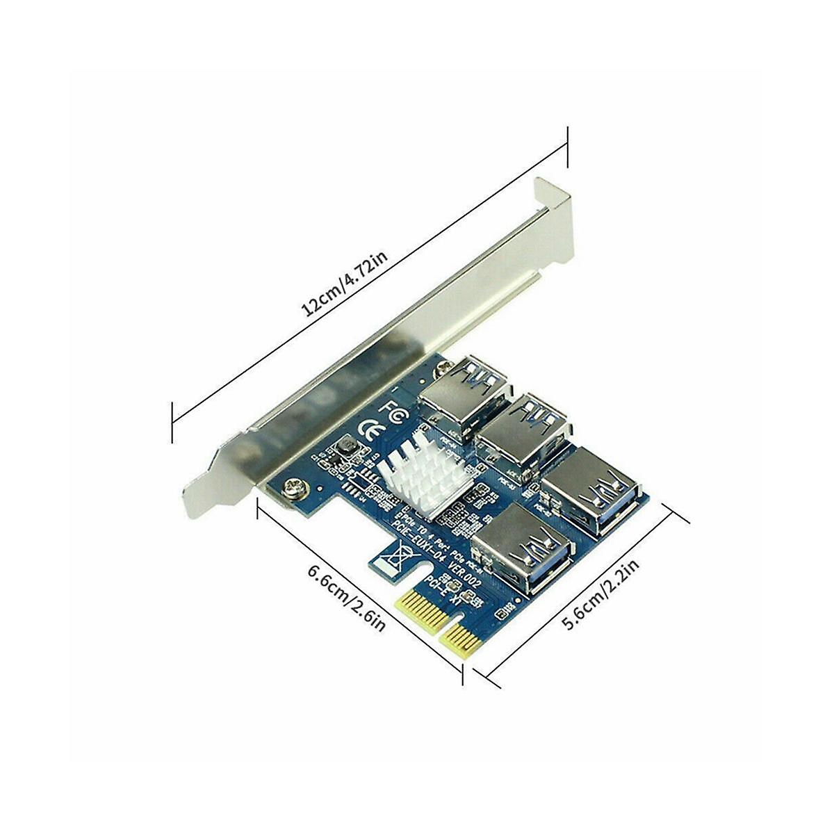 Pcie Pci-e Pci Express Riser Card 1x To 16x 1 To 4 Usb 3.0 Slot ...