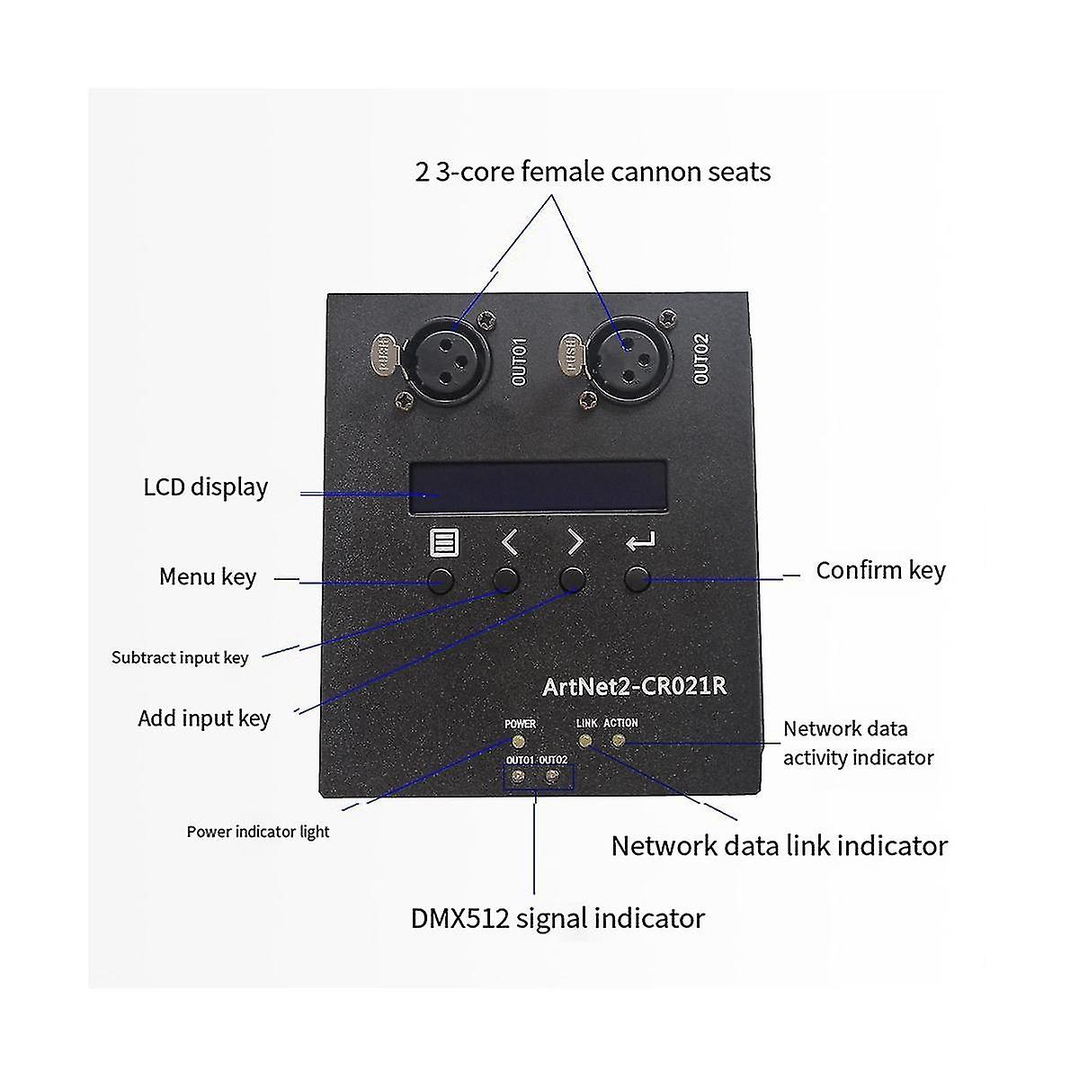 Artnet Dmx 512 Ethernet Lighting Controller Interface 2 Converter Box ...