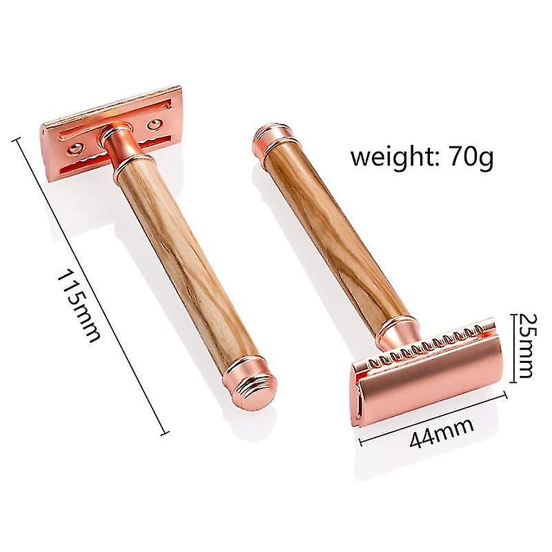 Classic double-sided manual razor long handle safety razors olive wood ...