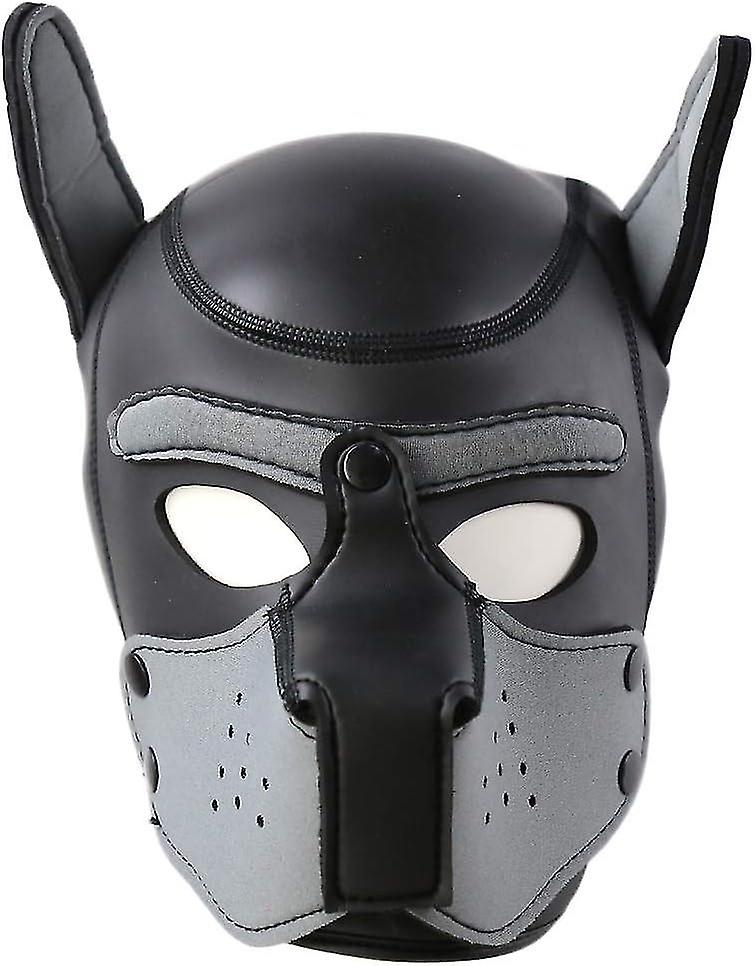 Adults Neoprene Puppy Hood Mask, Removable Cosplay Dog Full Face Pup ...