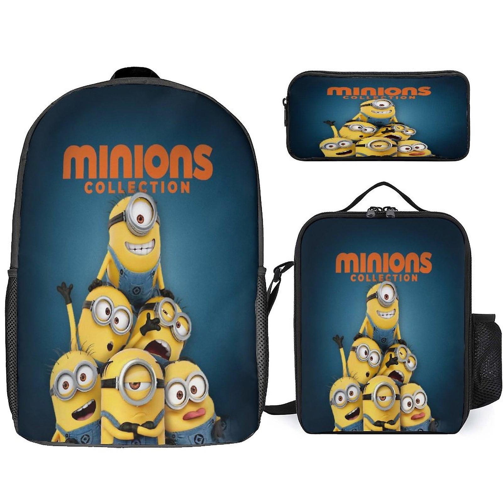Minions Backpack Set Cartoon Backpacks with Pencil Case & Lunch Bag ...