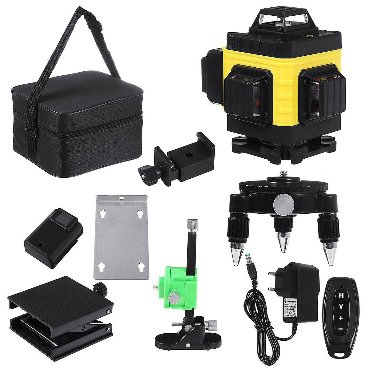 12/16 Line 4d Laser Level Green Light Digital Self Leveling 360 Rotary ...