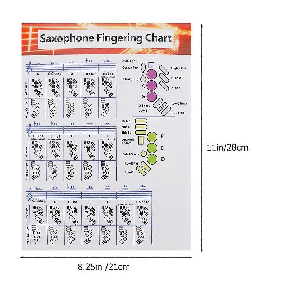 Stickers Saxophone Chord Poster Saxophone Chord Chart Alto Sax ...
