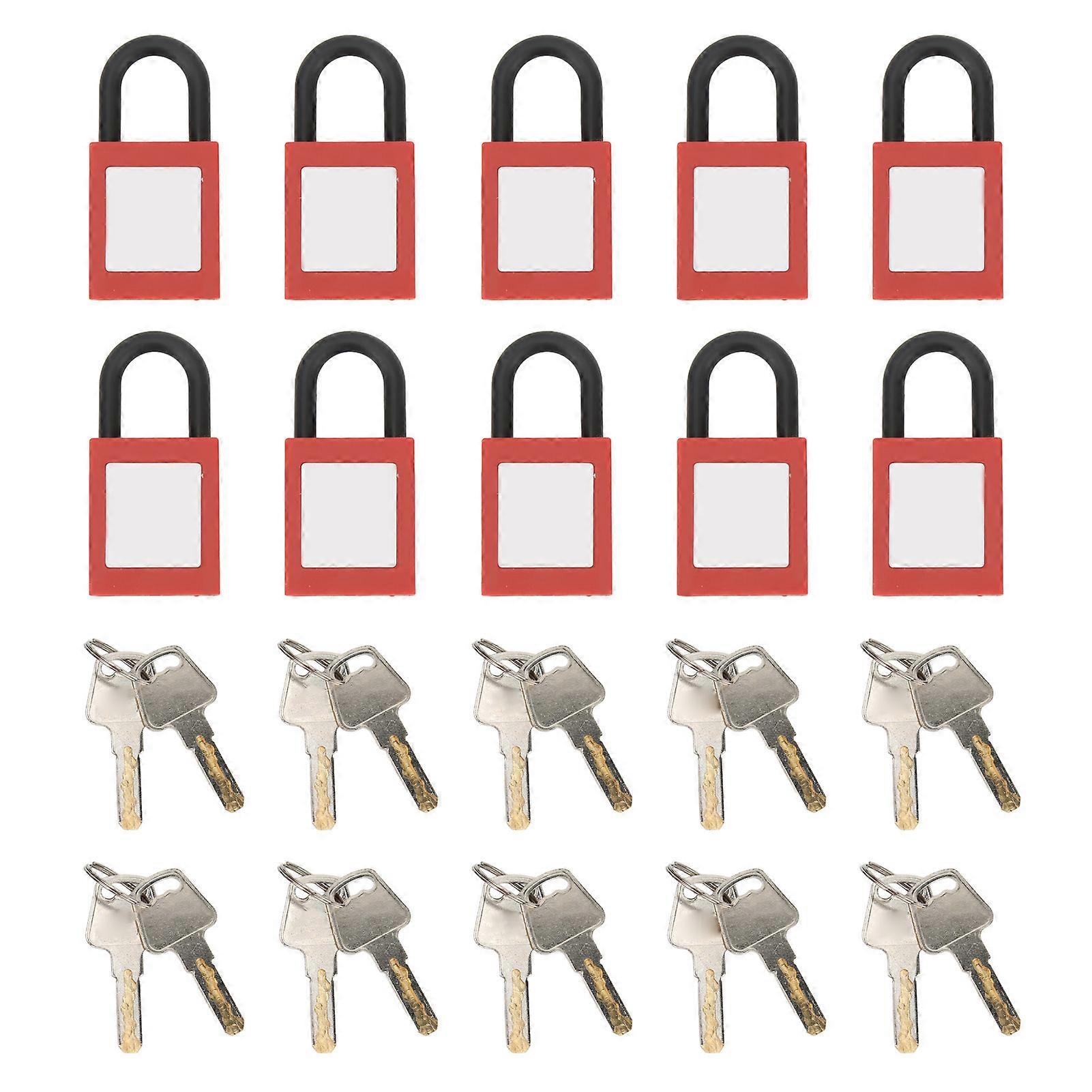 10Pcs Safety Padlock Nylon Short Beam Corrosion Rust Resistant Lockout ...