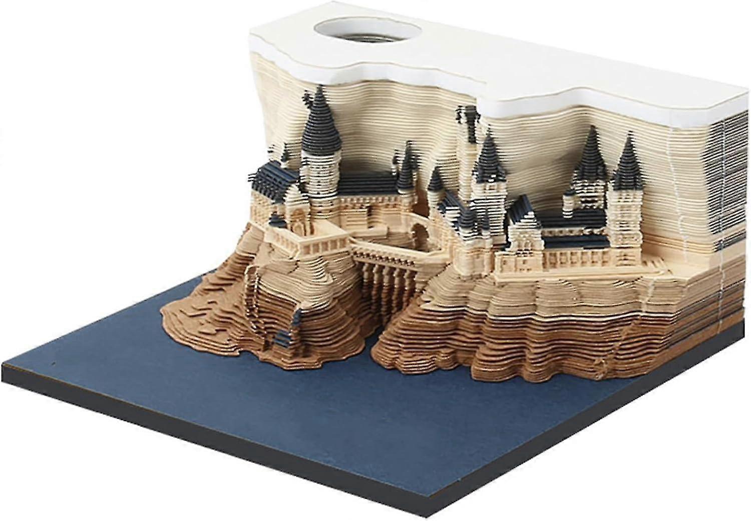 2024 Desk Calendar With Led Lights, Paper Carving 3d Castle Calendar ...