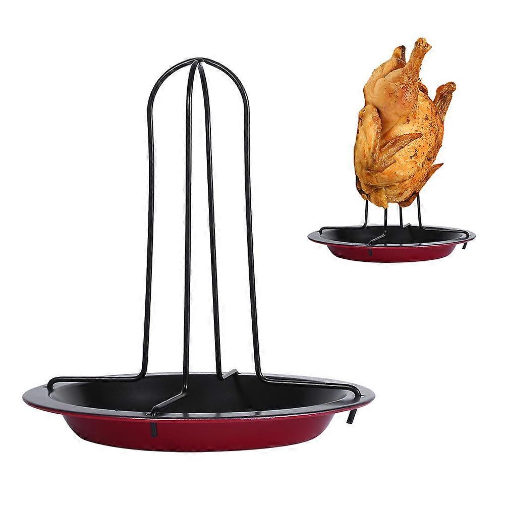 Non stick Vertical Chicken Cooking Grill Rack With Pan Roasting BBQ ...