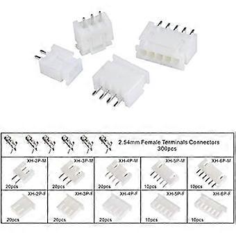 460pcs JST Connecteur Kit, JST-XH, 2/3 / 4/5/ 6 Pin Mle/Femelle Connecteurs, 2.54mm Femelle ...