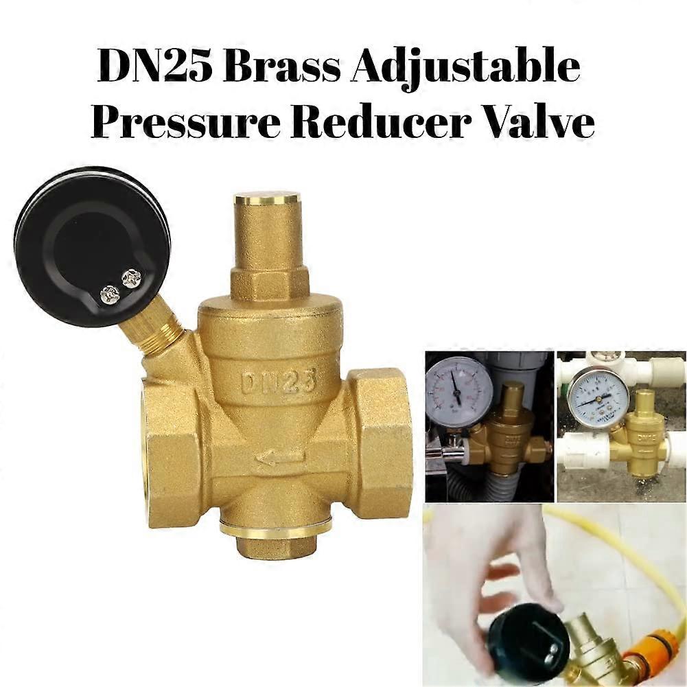 NineClouds DN25 Adjustable Water Pressure Reducing Regulator, Brass ...