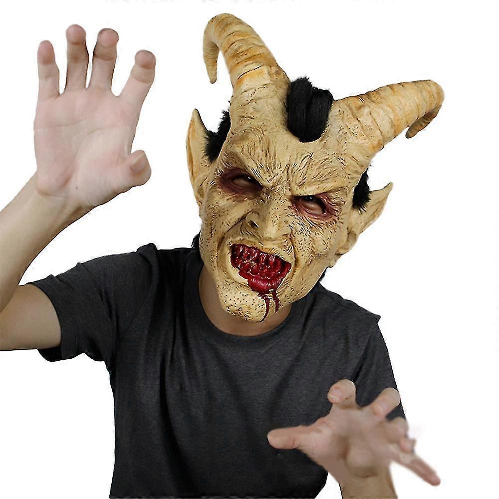 Halloween Mask Lucifer Face Mask Devil Masks Latex Masquerade | Fruugo UK