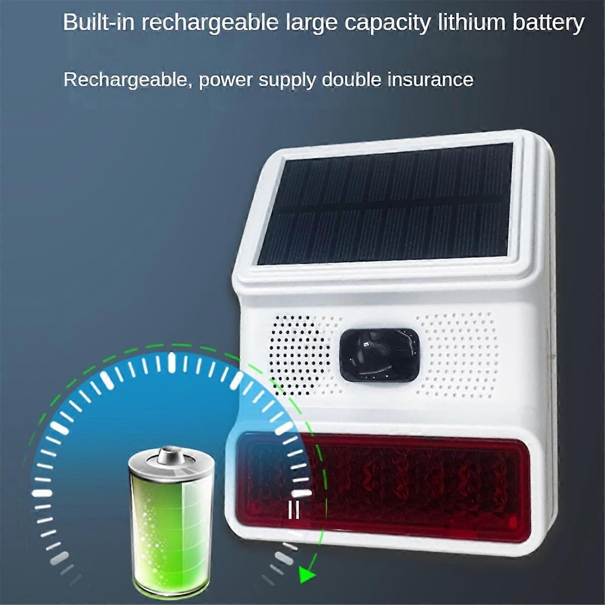 Wireless Solar Strobe Alarm Light Sound Flash Outdoor Alarm Siren for ...