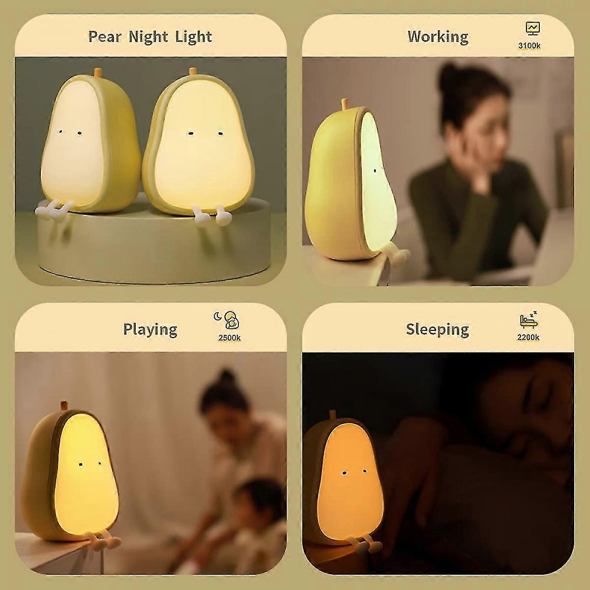 Night Lights for Kids USB Rechargeable Lamps, BPA-Free ABS+Silicone ...