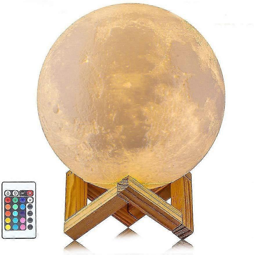 Moon Lamp Moon Night Light3d Printing 16 Colors Moon Light With Stand ...