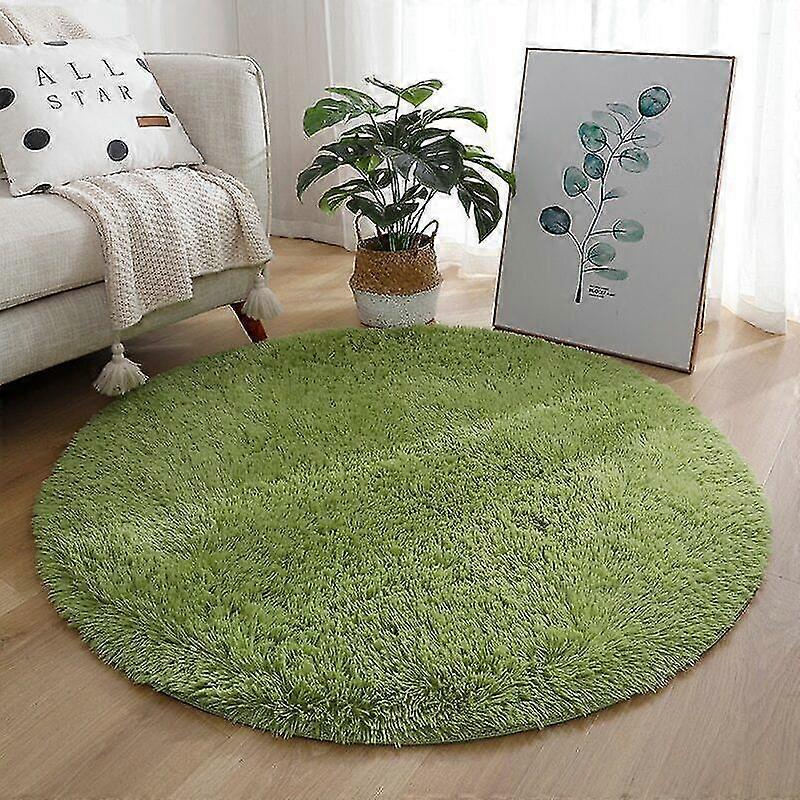 Plush Round Rug Fluffy White Carpets For Living Room Soft Home Decor ...