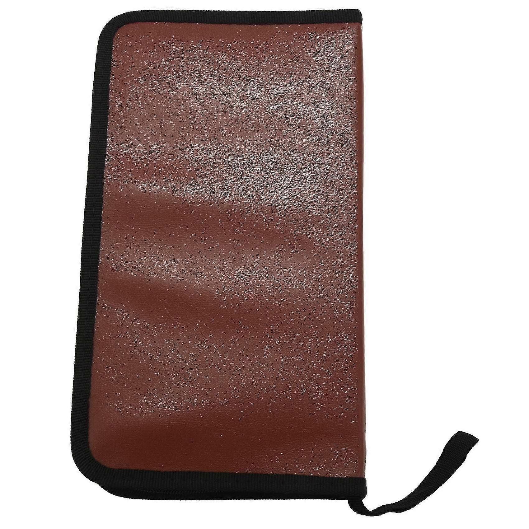 80-discs Portable Leather Storage Bag Zippered Storage Case For Cd Dvd ...