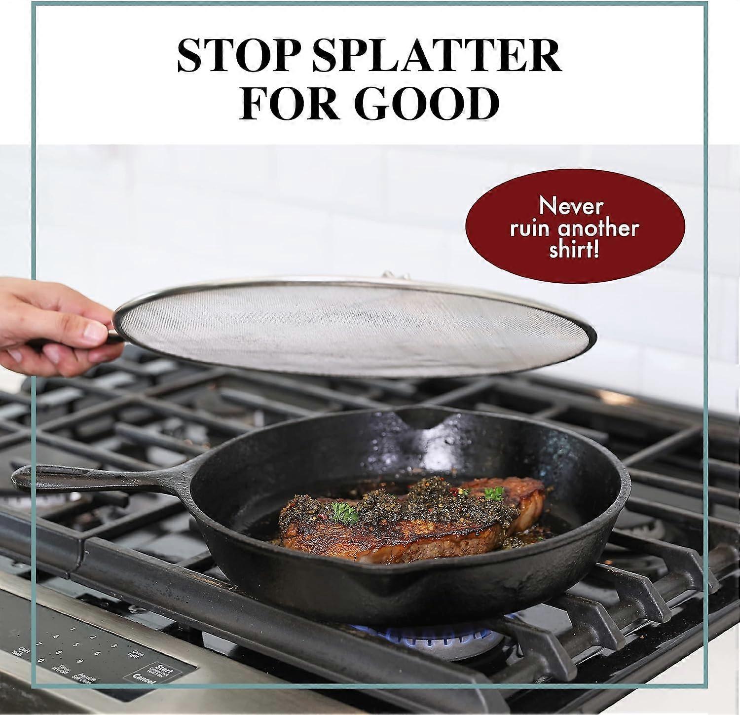 Splatter Screen for Frying Pan 13 Inch Stainless Steel Grease Splatter ...