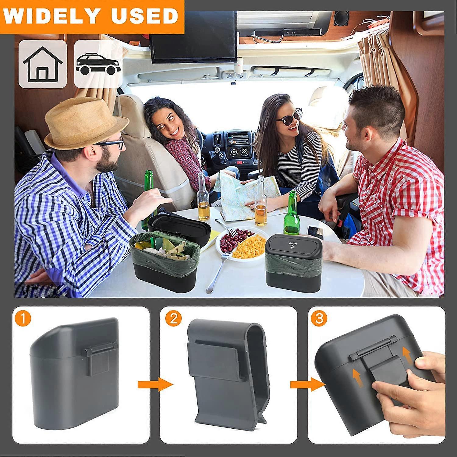 Small Car Trash Can, Car Trash Can with Lid, Waterproof Car Trash Can ...