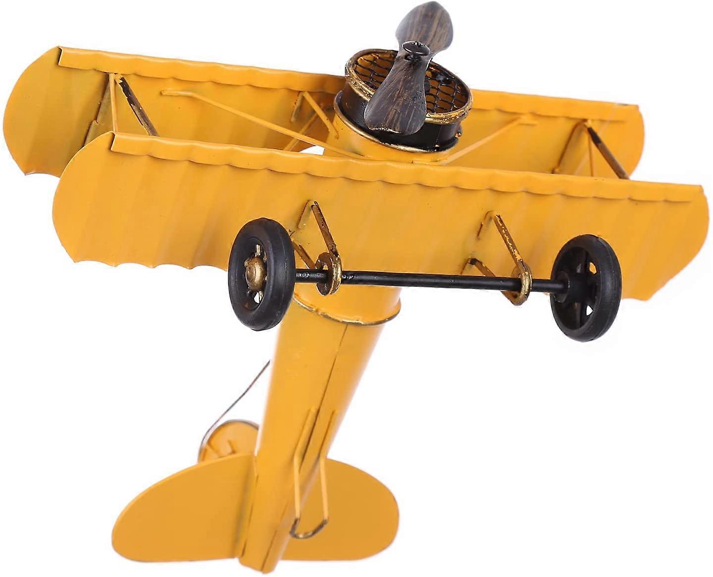 Vintage Retro Iron Aircraft Handicraft - Metal Biplane Plane Aircraft ...