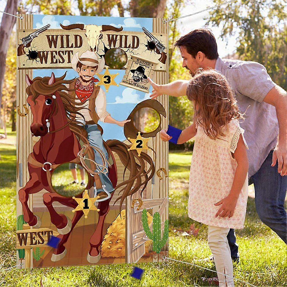 Western Party Cowboy Toss Games with 1 Bean Bags, Fun Western Game for ...
