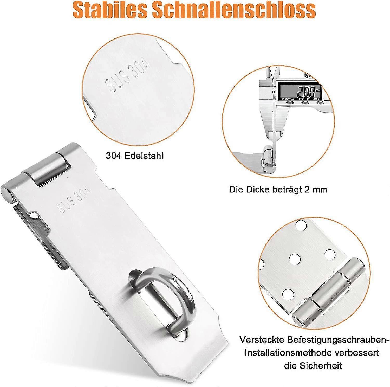 Heavy Duty 5 Inch Lockable With 9 Large Rust Protection Screws Padlock ...