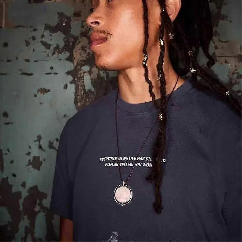 Arcaine Blue Rose Necklace, Rotatable Arcane Necklace Powder Pendant ...