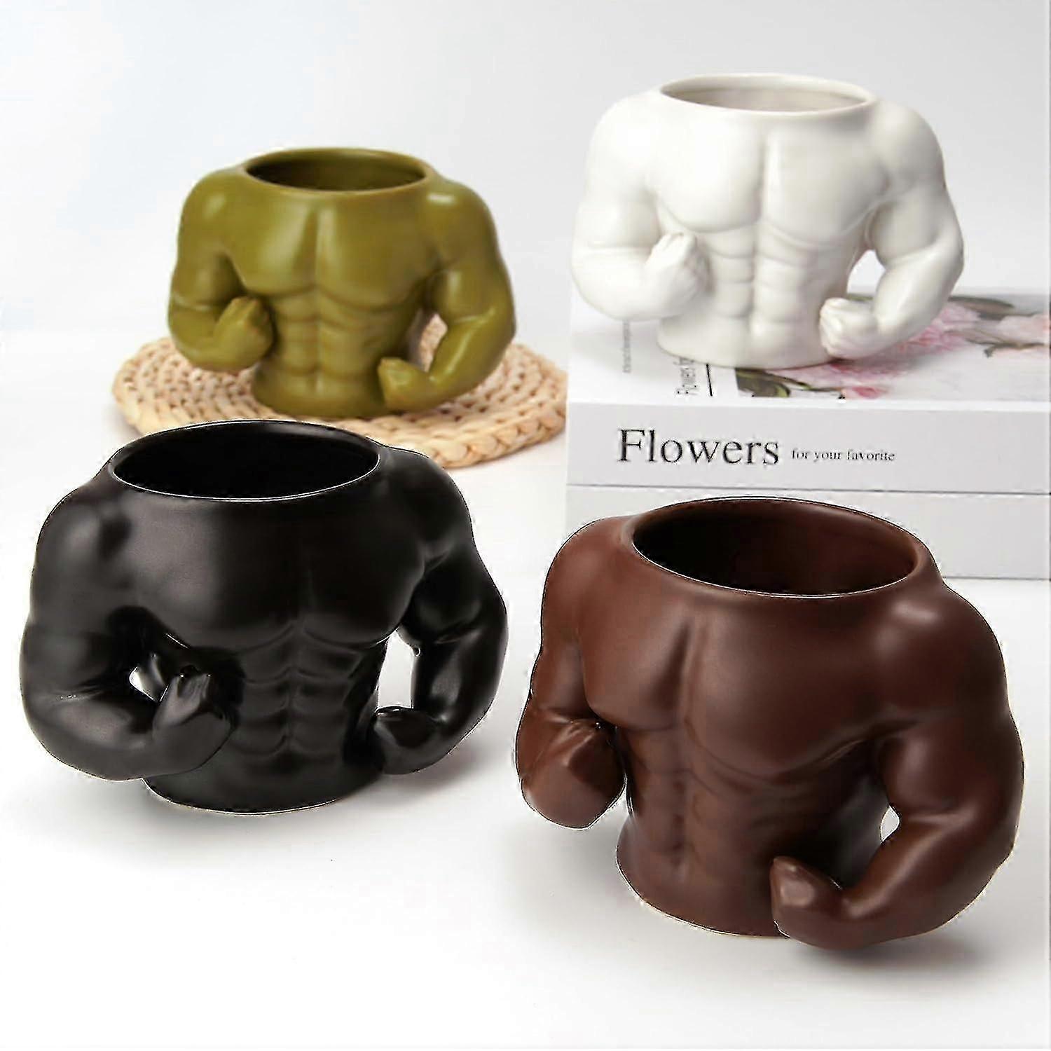 3D Muscle Coffee Cup, Gym Workout Fit Fitness Weights Diet Funny Humour ...