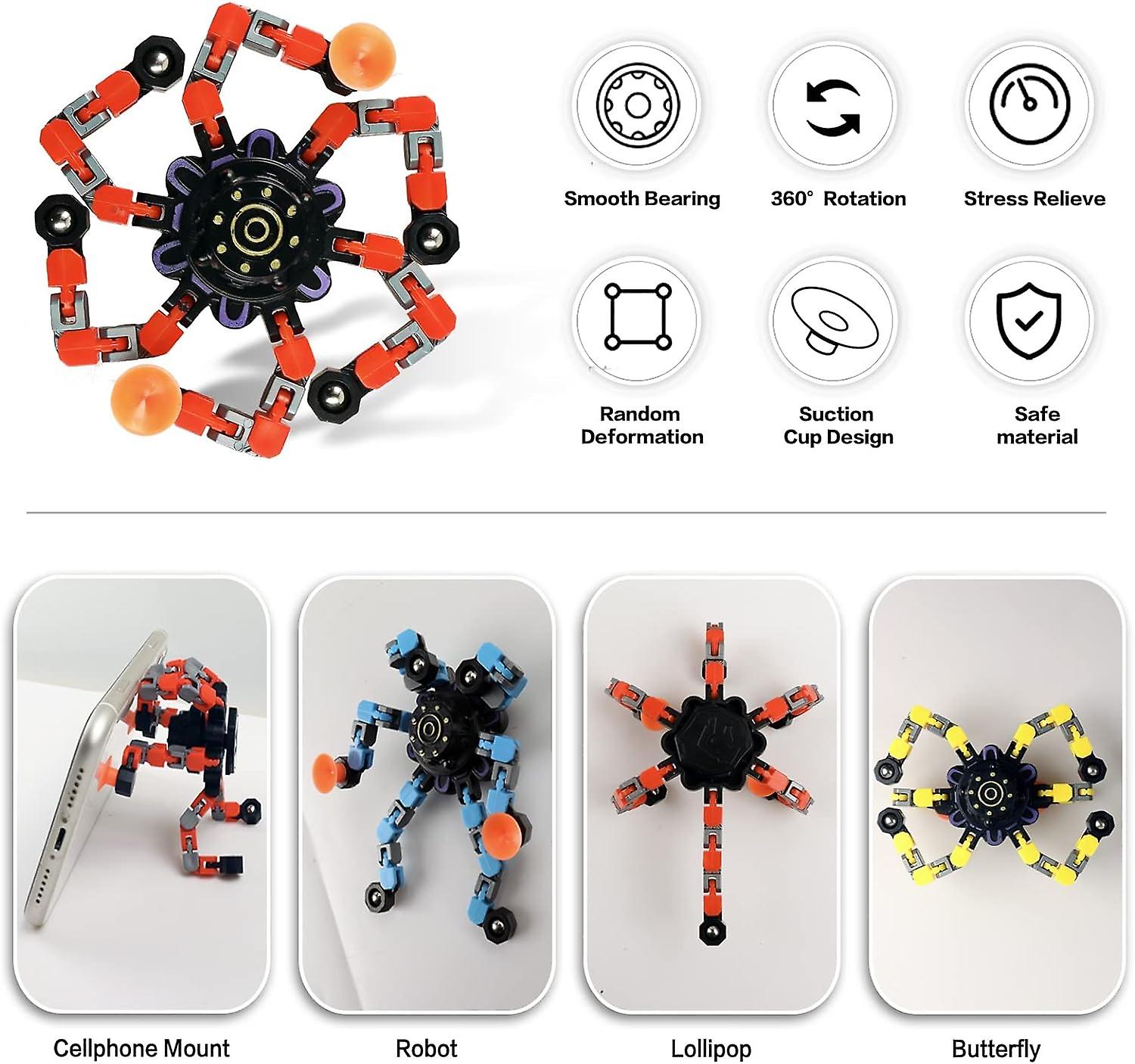 3Pcs Transformable Chain Robot Toys with Transformable Chain Mechanical ...