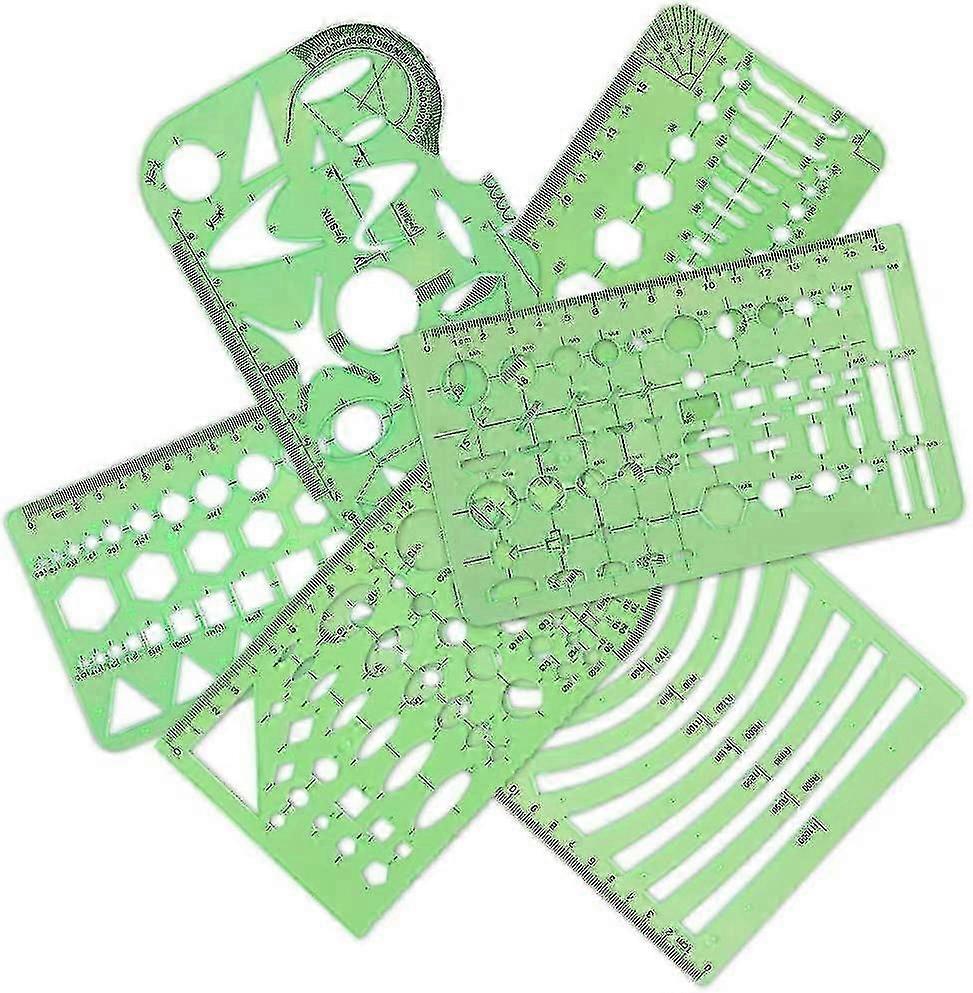 11 Pieces Geometric Drawings Templates Stencils Plastic Measuring ...