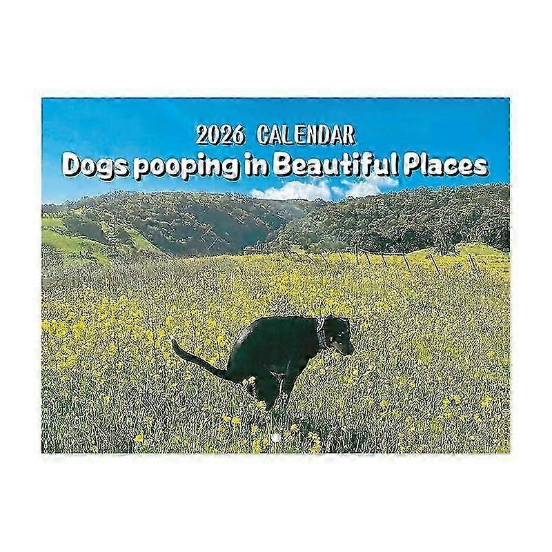 Dog calendar 2026, poop calendar 2026, wall calendar of dogs pooping in ...