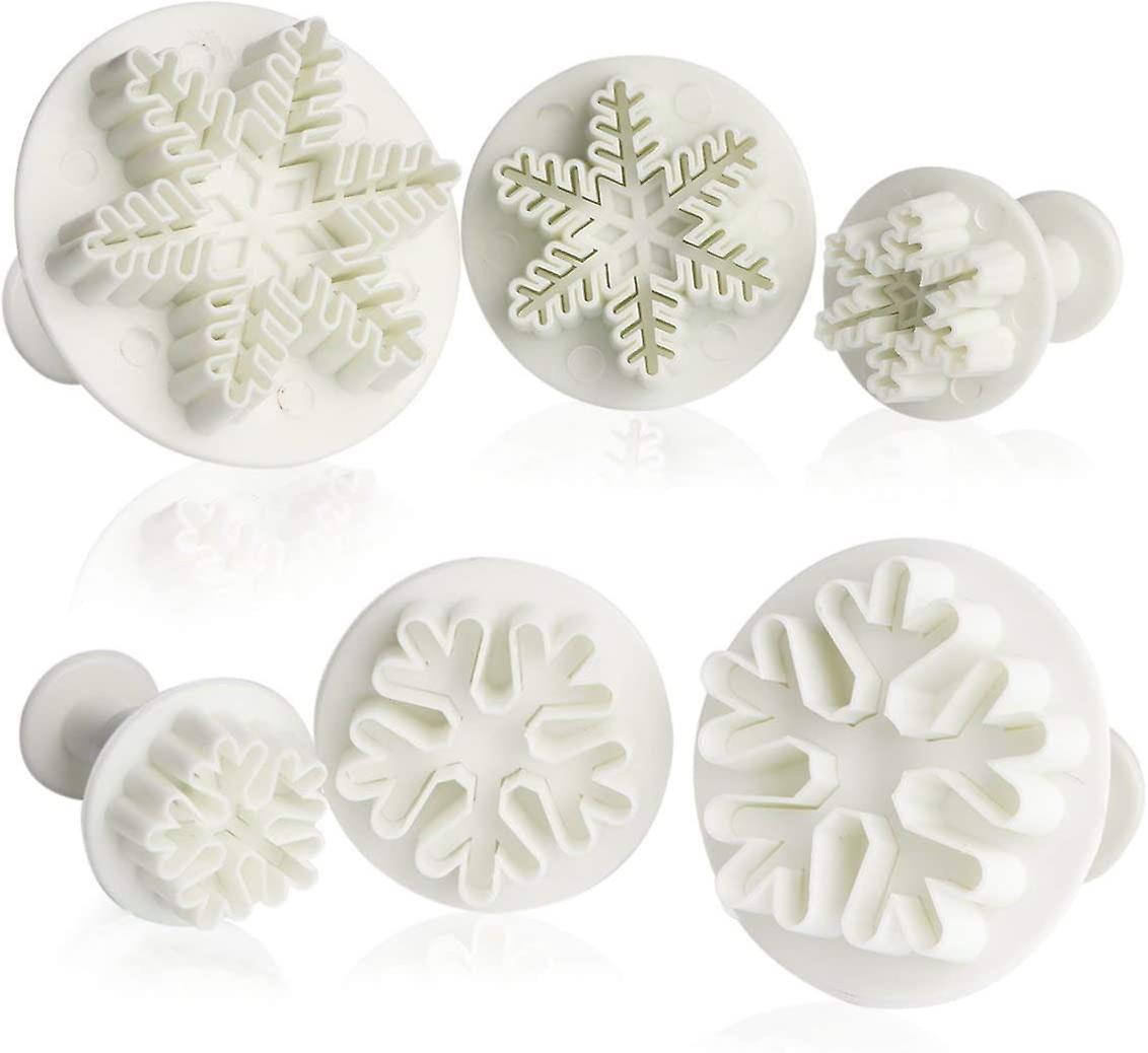 Snowflake Cake Modeling Tools,set Of 6 Snowflake Shaped Cookie Cutters ...
