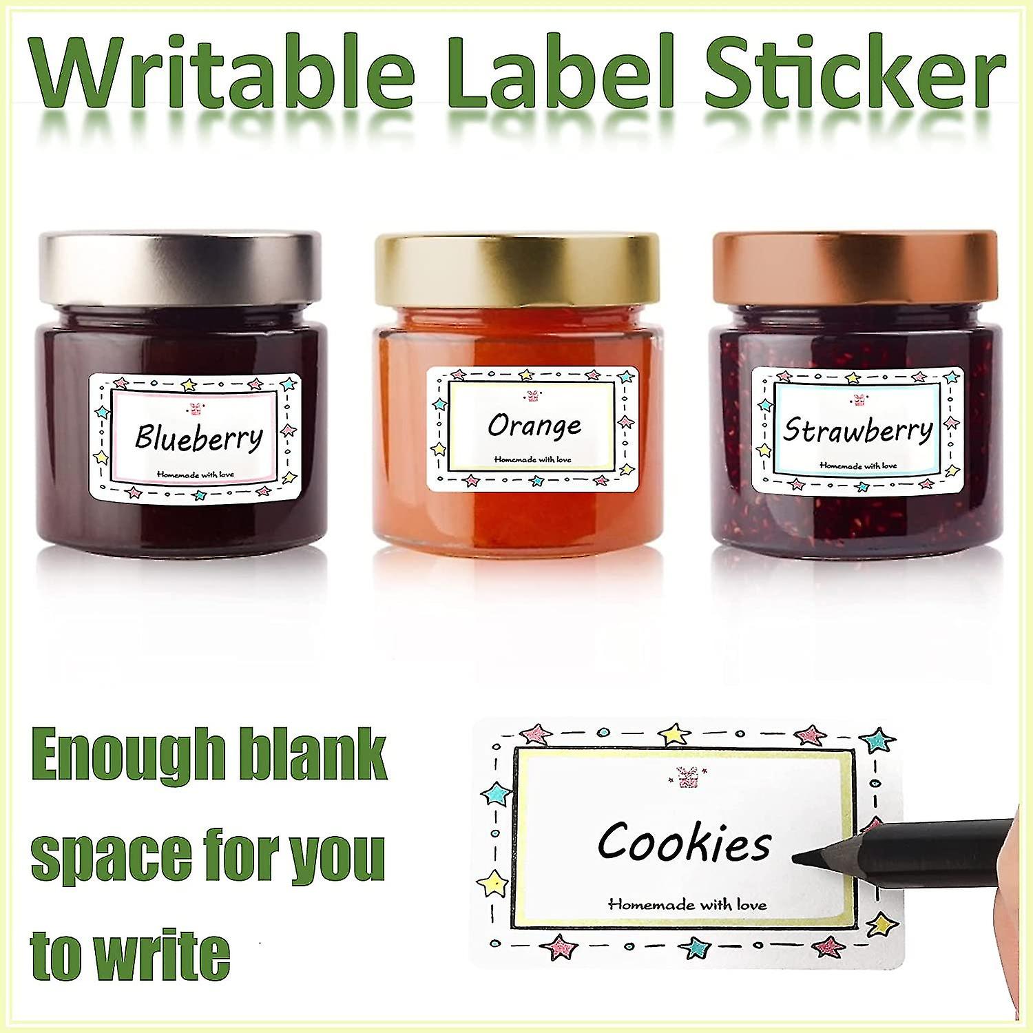 Pack Of 500 Self-adhesive Labels, Jam Jar Stickers, Stickers For ...