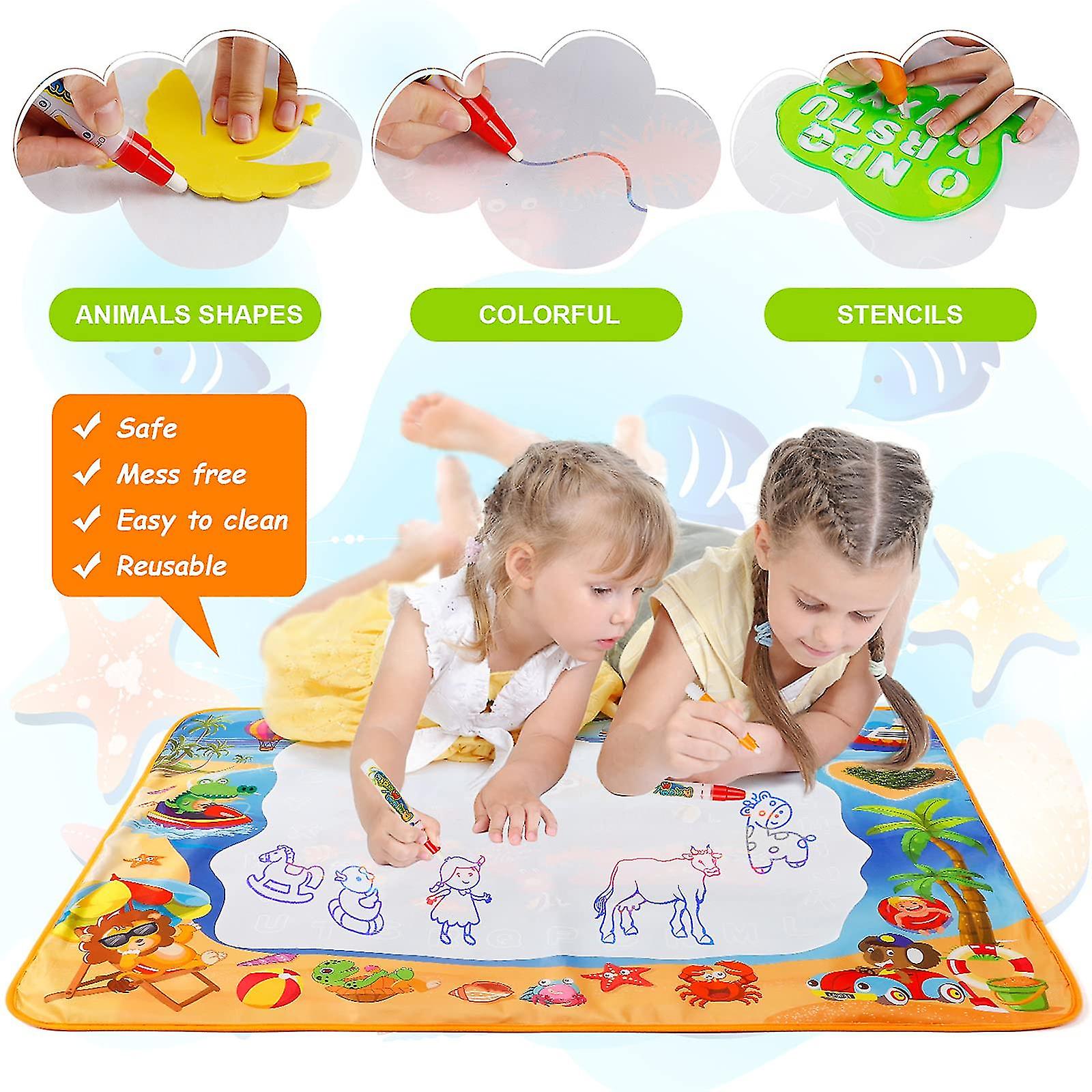 Water Painting Doodle Mat 100 X 70cm, Stencils And Shapes, Learning ...