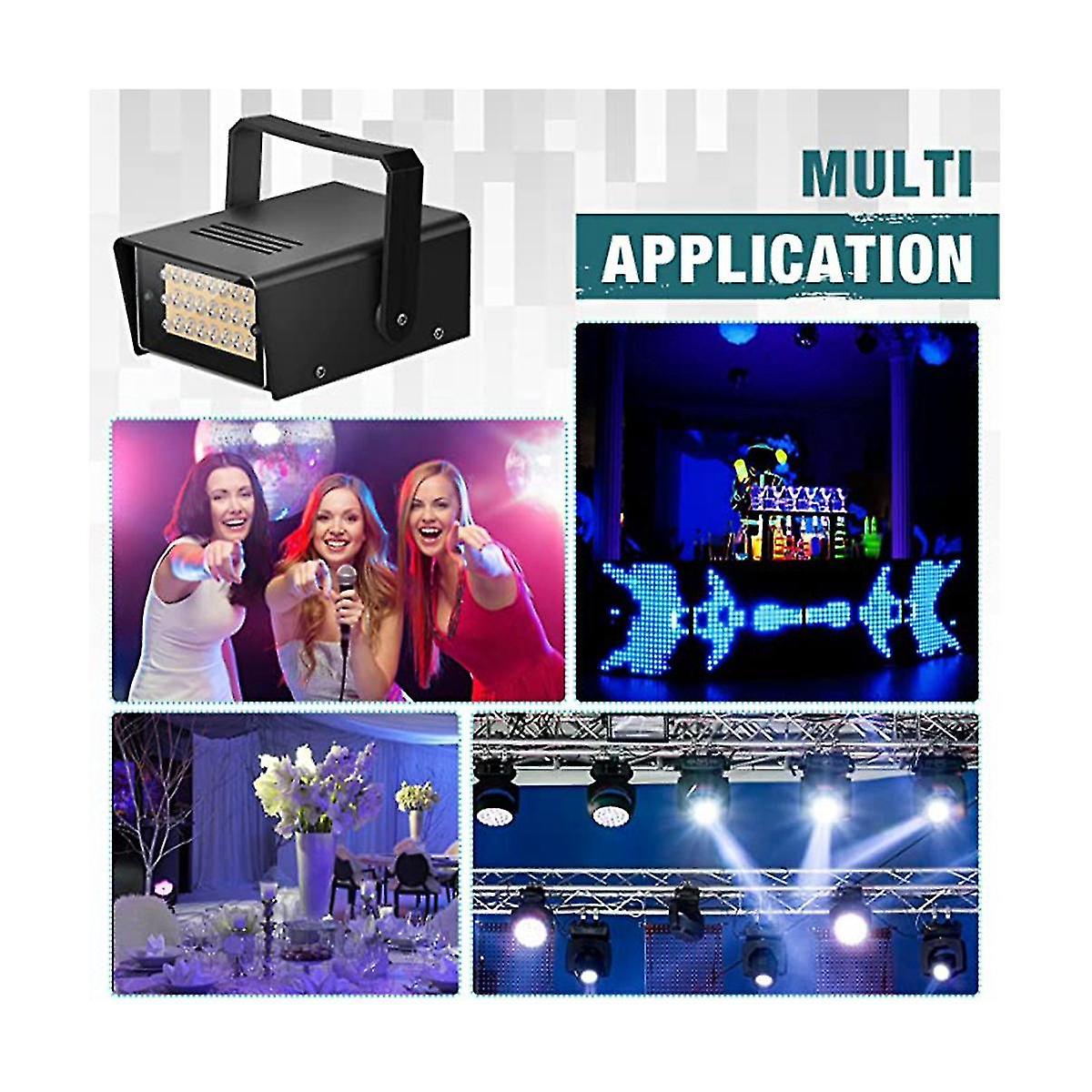 4 Pieces Strobe Party Lights, Bright Led Strobe Lights Mini Party Lights Adjustable Flash Speed ...