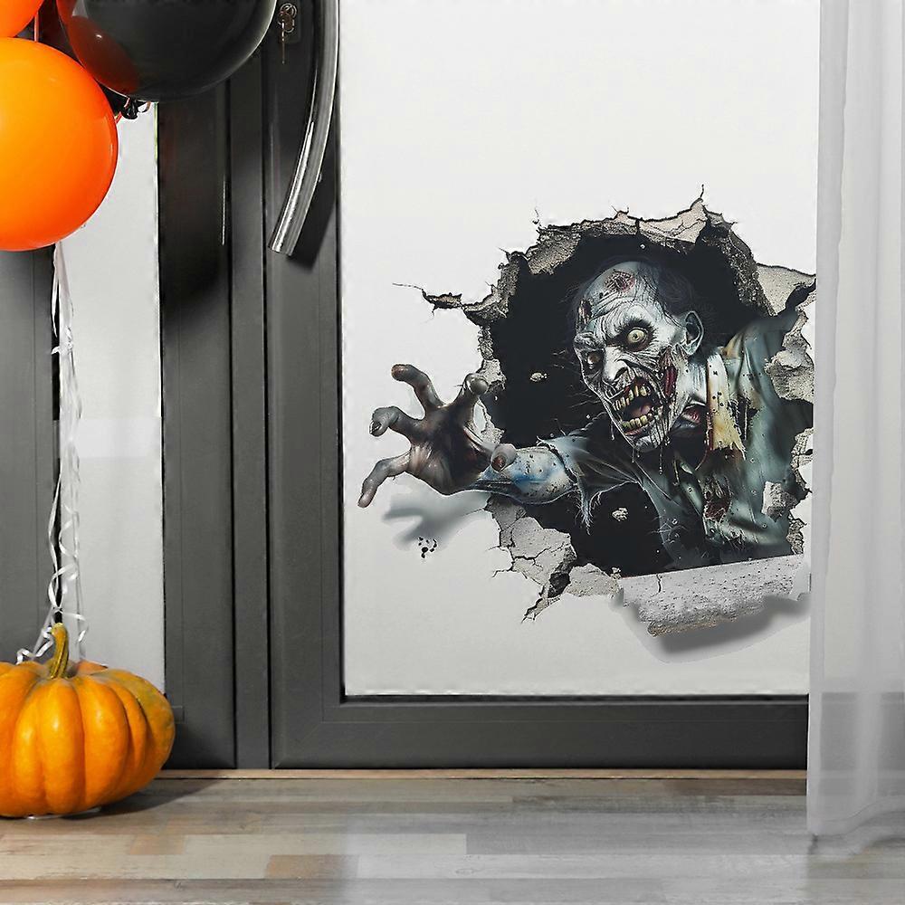 Halloween wall stickers broken wall zombie bedroom living room porch ...