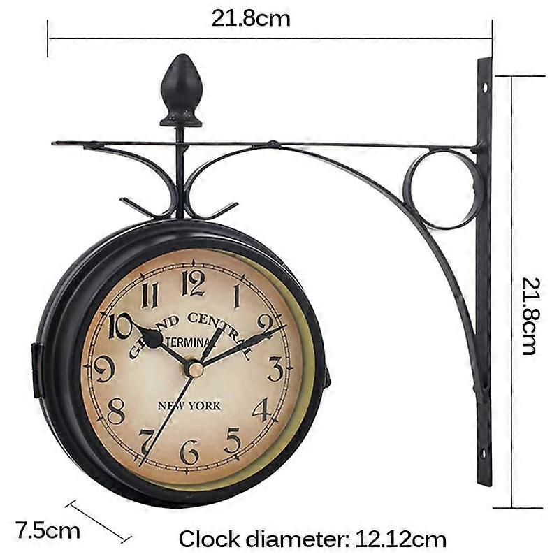 Retro Wall Clock Double-Sided European Antique Style Classic Wall ...