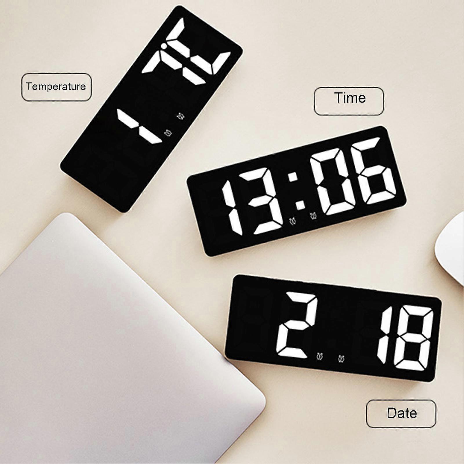 Digital Alarm Clock Multifunctional Temperature Display Voice Control ...