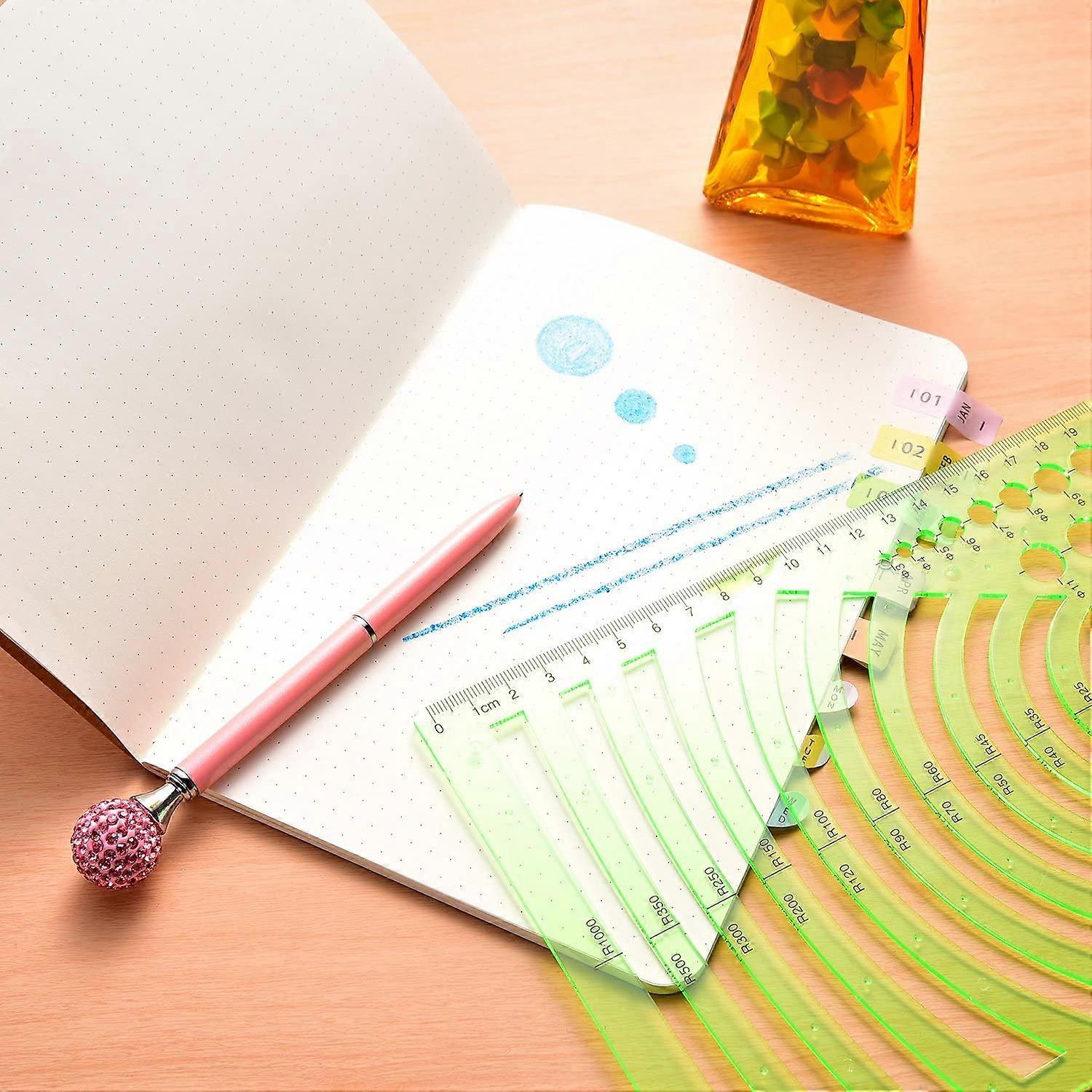 4 Pieces Template Plastic Rulers Circle Oval Circle Radius Drawing ...