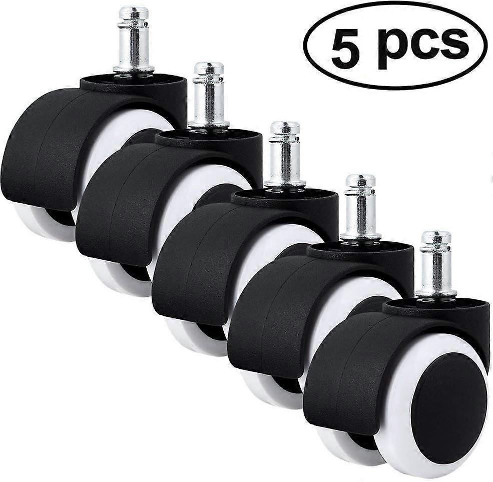 2024,Office chair castors (5 pieces), Quiet hard floor castors Swivel ...