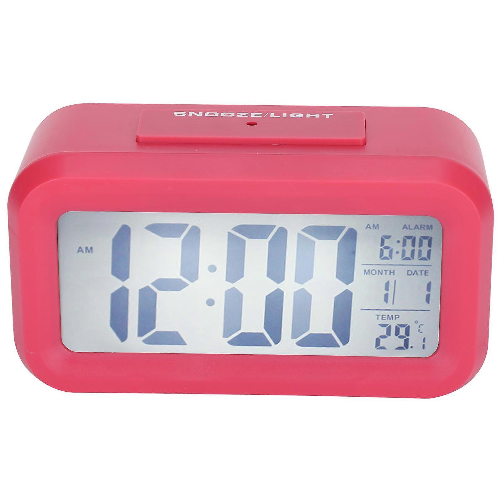 LCD Electronic Clock Large Screen Mute Smart Time Temperature Display ...